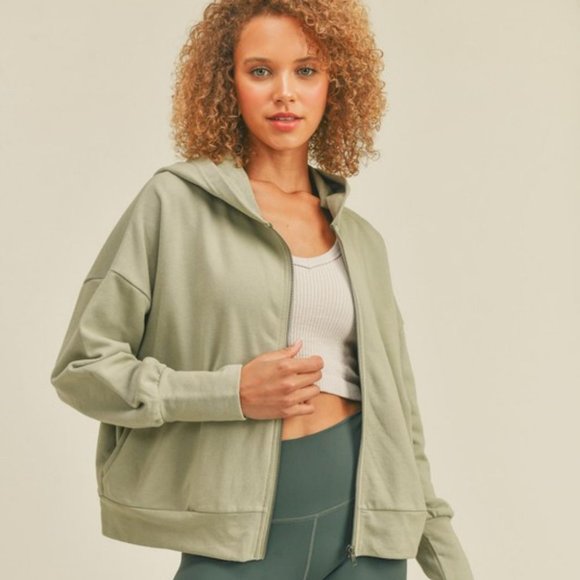 Kimberly C | Jackets & Coats | Kimberly C Full Size Zipup Drop Shoulder ...